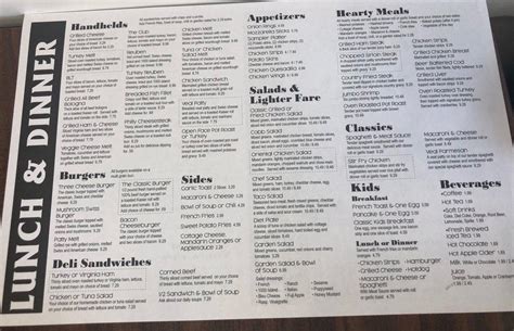 Menu At Classic Cafe Sylvania W Sylvania Ave