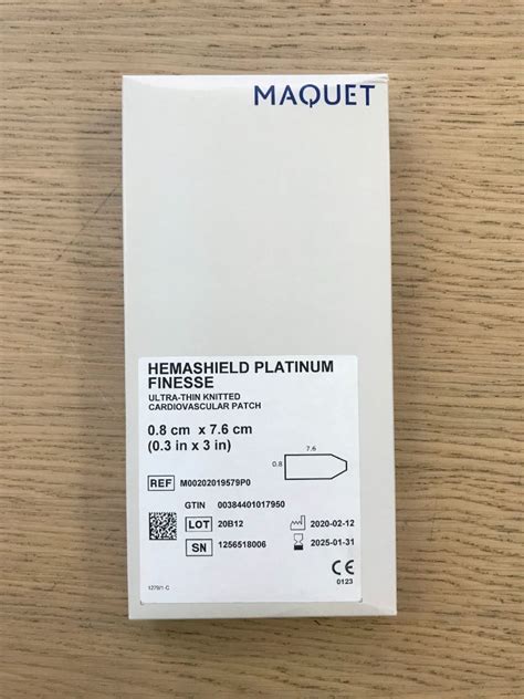 New Maquet M00202019579p0 Hemashield Platinum Finesse Ultra Thin