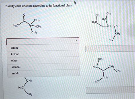 solved classify each structure according t0 its functional class ch