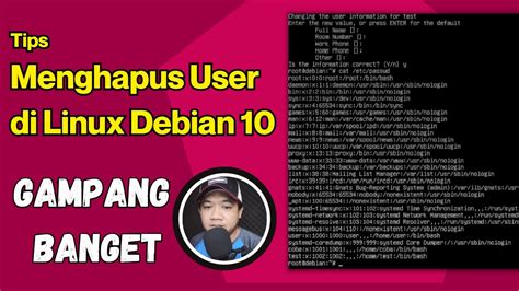 cara menghapus user di linux debian 10 base newbie youtube