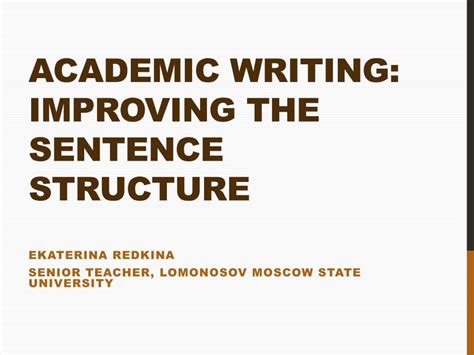 Pdf Academic Writing Improving The Sentence Structure Dokumen Tips