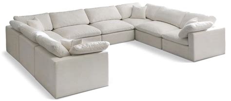 Meridian Furniture Plush Cream Velvet Standard Comfort Modular Secti