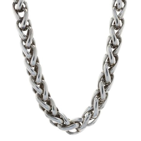 David Yurman 8mm Classic Wheat Chain Necklace Sterling Yellow Gold 925