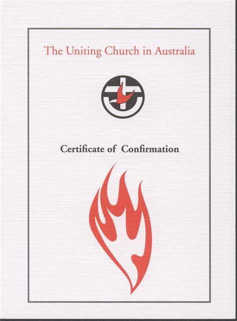Confirmation Certificates Uniting Church In Australia Synod Of