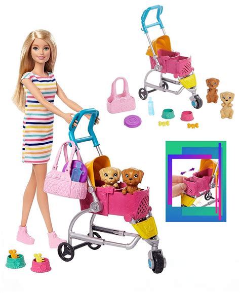 Barbie Strolling With My Barbie Puppies Set 10 Piece Toysrus