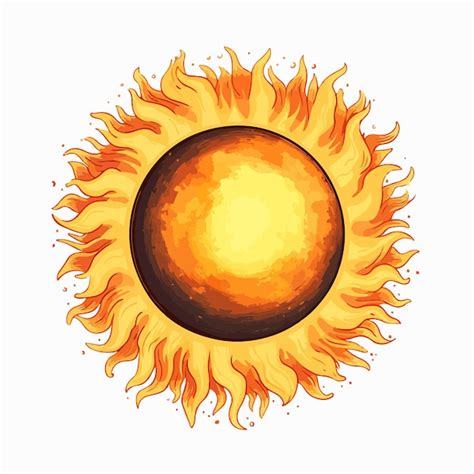 Solar Eclipse Vector Illustration On White Background Premium Ai