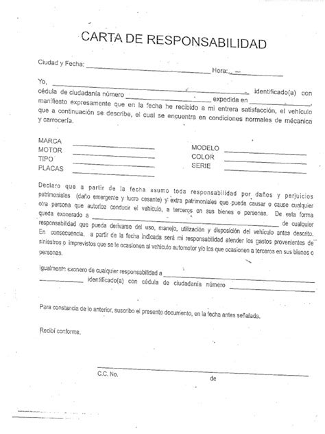 Carta De Responsabilidad Civil Pdf Carta De Responsabilidad Civil Pdf