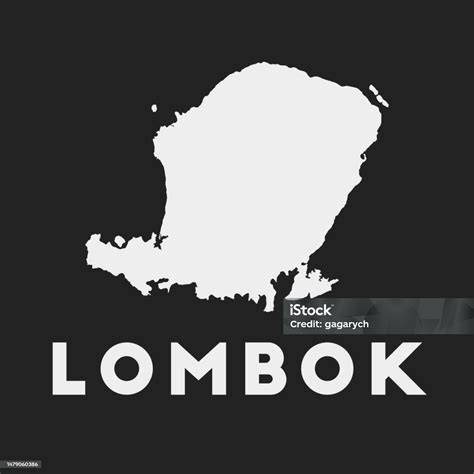 Lombok Icon Island Map On Dark Background Stylish Lombok Map With