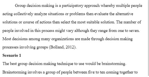 Group Decision Making Techniques Homework Help