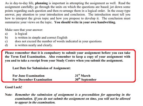 Last Date Of Assignment Submission Free Ignou Solved Assignment Guru