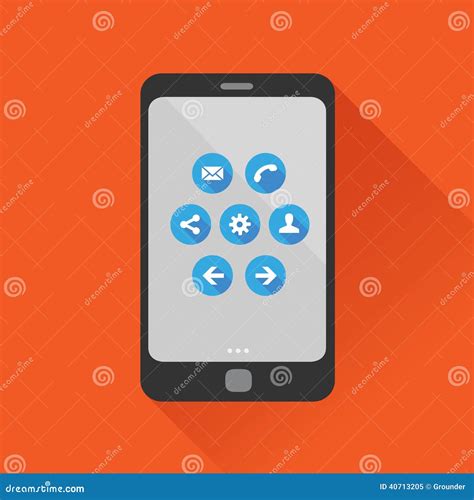 Smartphone Flat Design Vector Icon Set Stock Vector Illustration Of