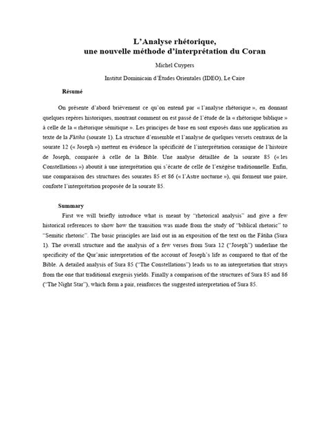 Lanalyse Rhetorique Une Nouvelle Methode Pdf
