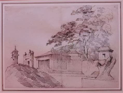 Vintage Thomas Watson Pencil Ink Watercolour On Paper Sketch Drawing