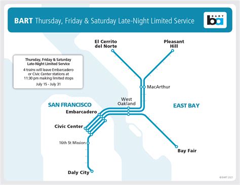 Moovit Bart Special Late Night Service On Thursdays Fridays And Saturdays