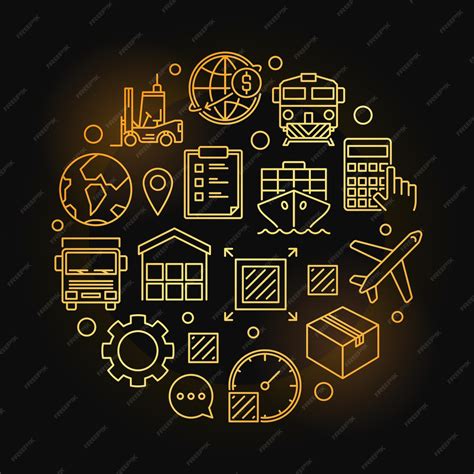 Premium Vector Global Logistics Vector Concept Round Colored