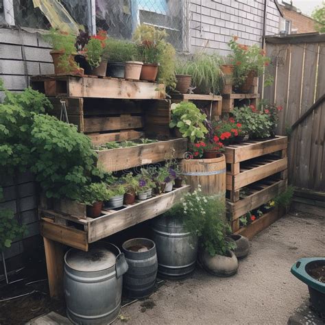 Urban Garden With Diy Aesthetic Stock Illustration Illustration Of