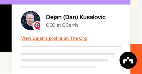 Dejan Dan Kusalovic Ceo At Qcerris The Org