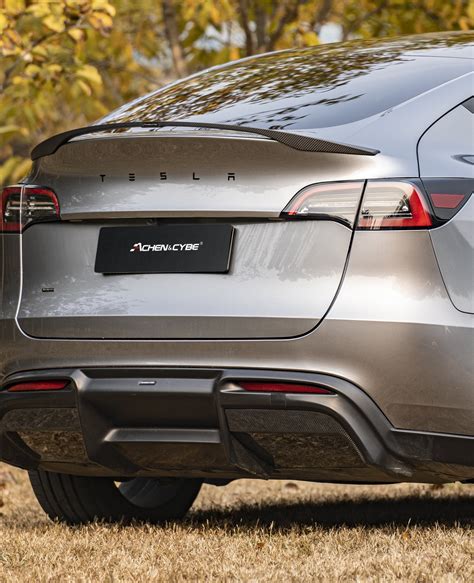 Achen Cybe Tesla Model Y Abs Plastic Carbon Fibre Rear Diffuser Aero Carbon Uk