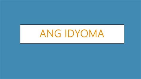 Idyoma Pptx