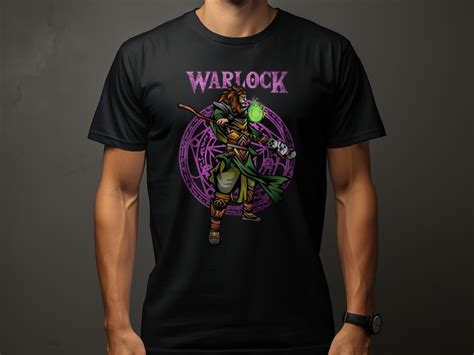 Lion Warlock T Shirt Fantasy Rpg Gamer Tee Tabletop Gaming Shirt
