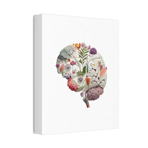 Floral Brain ꓥvꓥ Generated Polyester Canvas Anatomyaia