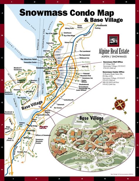 Snowmass Condos Map With Nearby Directions