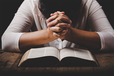 Christianity Woman Catholic Hand Pray And Worship In The Church Hands