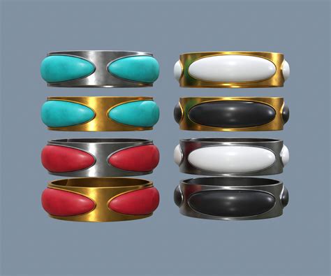 Forged Bracelets With Stones 3d Model By Aleopix