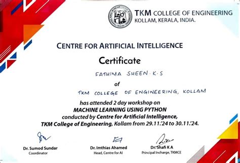 Fathima Sheen K S On Linkedin Machinelearning Python