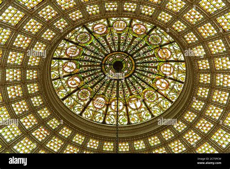 The Tiffany Dome In The Chicago Cultural Center Chicago Illinois Usa