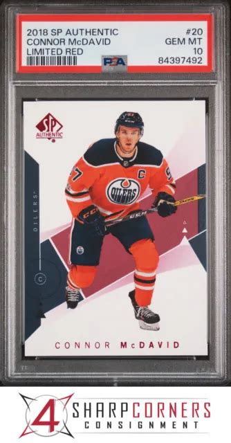 2018 Sp Authentic Limited Red 20 Connor Mcdavid Pop 3 Psa 10 H3847959