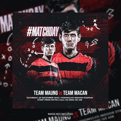 축구 전단지 또는 소셜 미디어 게시물 템플릿 프리미엄 Psd 파일