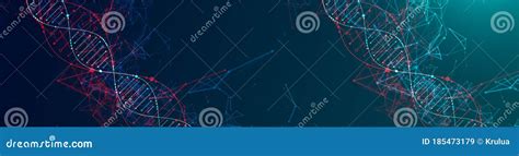 Science Template Wallpaper Or Banner With A Dna Molecules Vector Illustration Cartoondealer