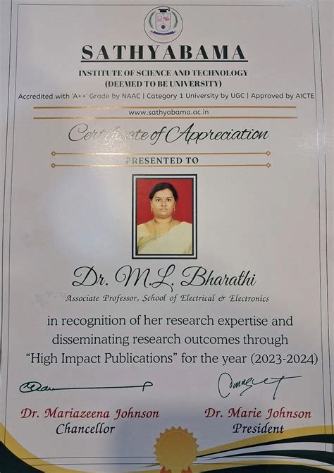 Happy To Receive An Award For High Impact Publication On Account Of