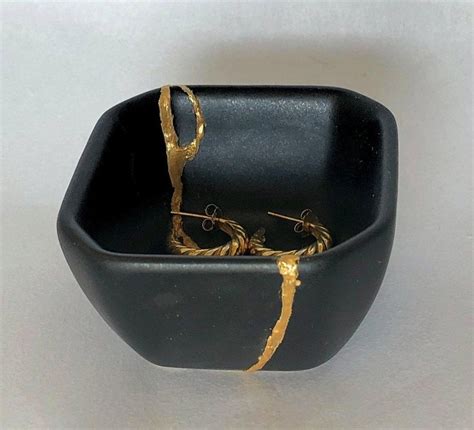 Small Kintsugi Jewelry Container Kintsugi Bowl Sauce Bowl Etsy
