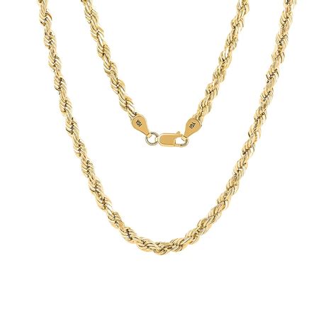 Buy 10k Yellow Gold Rope Chain Necklace Gold Rope Necklace 22