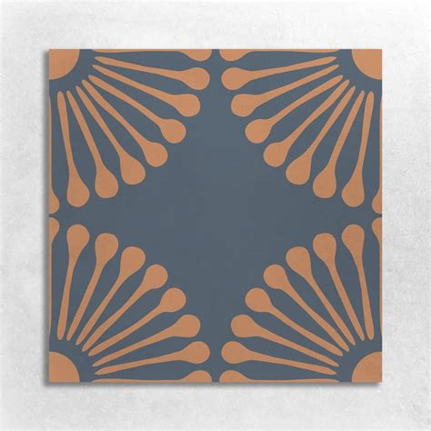 Handmade Encaustic Cement Tile Pattern Design Chamomile 06 Tile