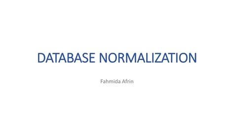 Database Normalaization With Examplespptx