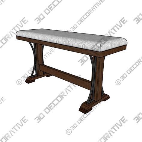 Ohlman Wood Bench 3d Decorative