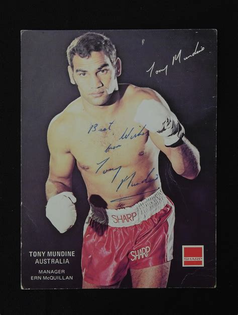 Bid Now Signed Tony Mundine Promotional Postcard Invalid Date Aest