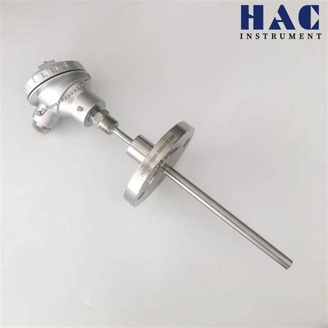 Pt100 Rtd Teamperature Sensor With Flange Thread Thermowell Sensor