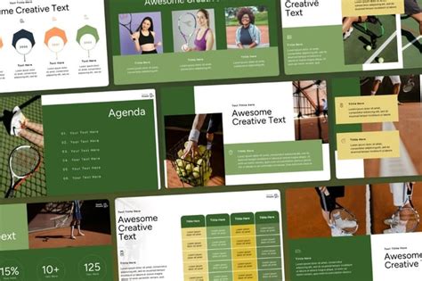 Tennis Club Presentation Powerpoint Template Incl Tennis And Sports