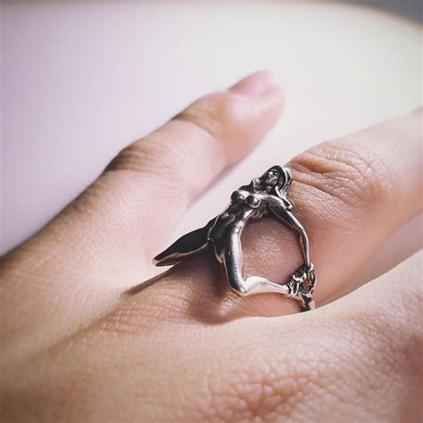 Naked Woman Body Ring Handmade Ring Statement Ring 925 Sterling