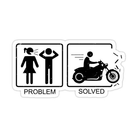 Problem Solved Motorcycle Sticker For Sale By Primalimmoral