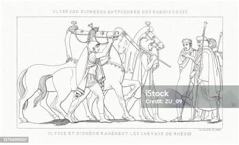 Ilustración De Diomed Y Ulises Regresando Con El Botín De Rhesus Y Más Vectores Libres De