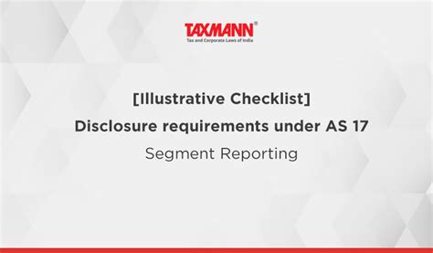 Illustrative Checklist Disclosure Requirements Under As 17 Segment