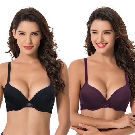 Curve Muse Womens Plus Size Perfect Shape Add 1 Cup Push Up Underwire