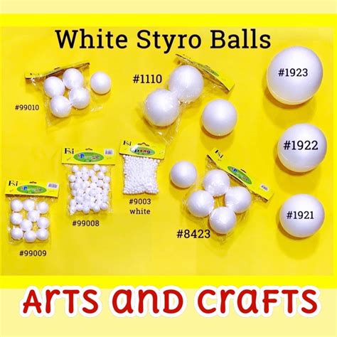 Fsi Styro Balls White Arts And Crafts Different Sizes Per Pack Shopee Philippines