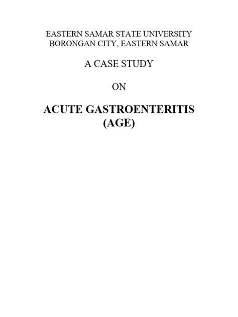 Case Study Gastroenteritis Pdf Small Intestine Human Digestive System