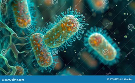 Microscopic Spirillum Bacteria Stock Image 364957243